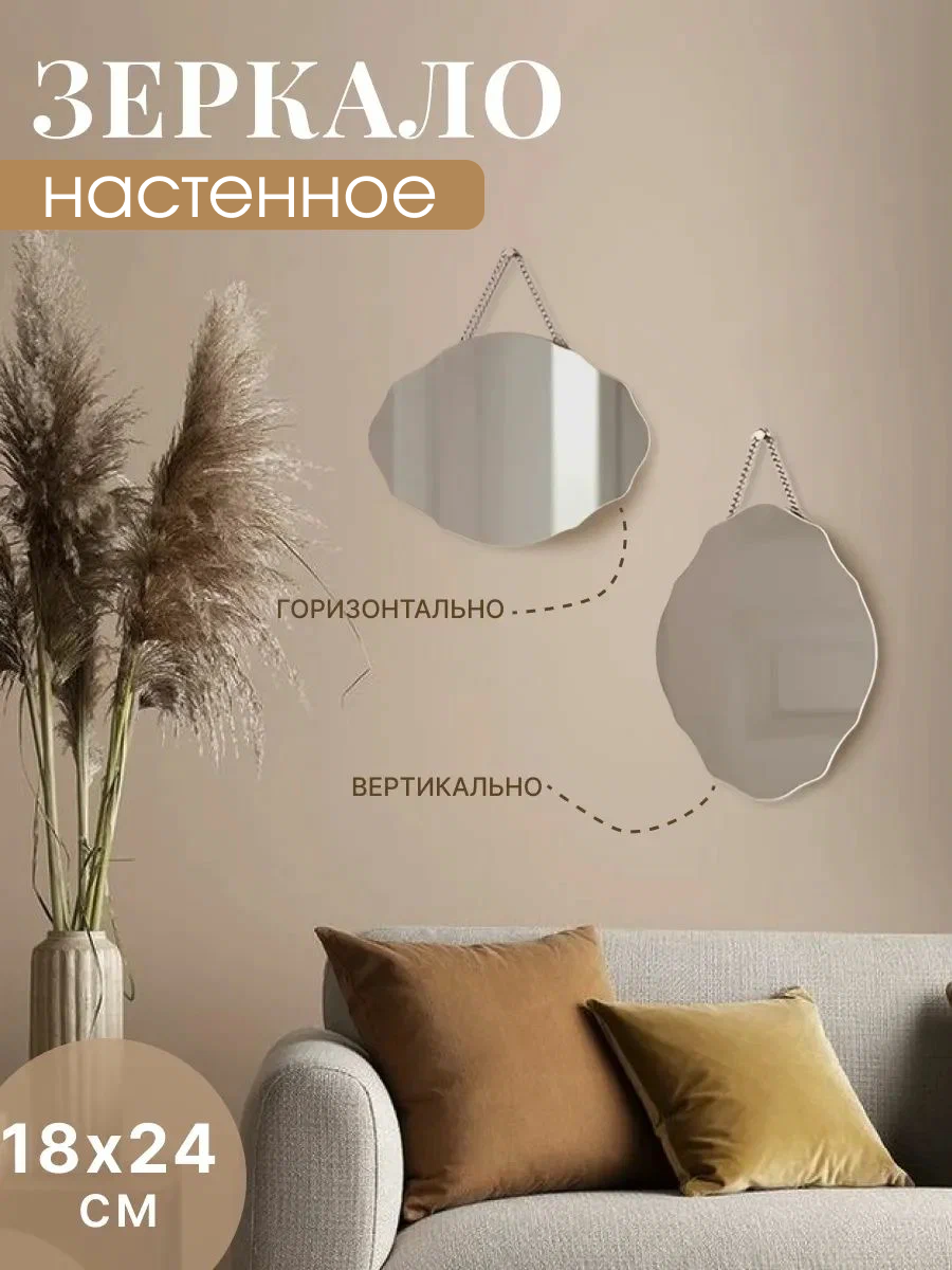 Зеркало настенное, 18х24 см, интерьерное IKEA ROSSARED россаред,