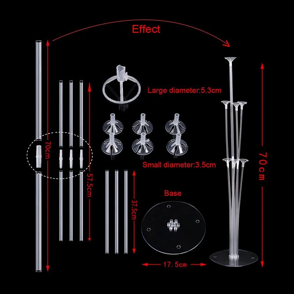 Стойки для шаров 70см, 1шт, для украшения вечеринок