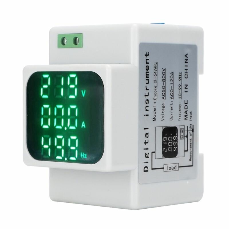AC60-500V 1-100A Вольтметр на DIN-рейку Амперметр Герцметр Светодиодный цифровой мультиметр Тестер напряжения тока и частоты