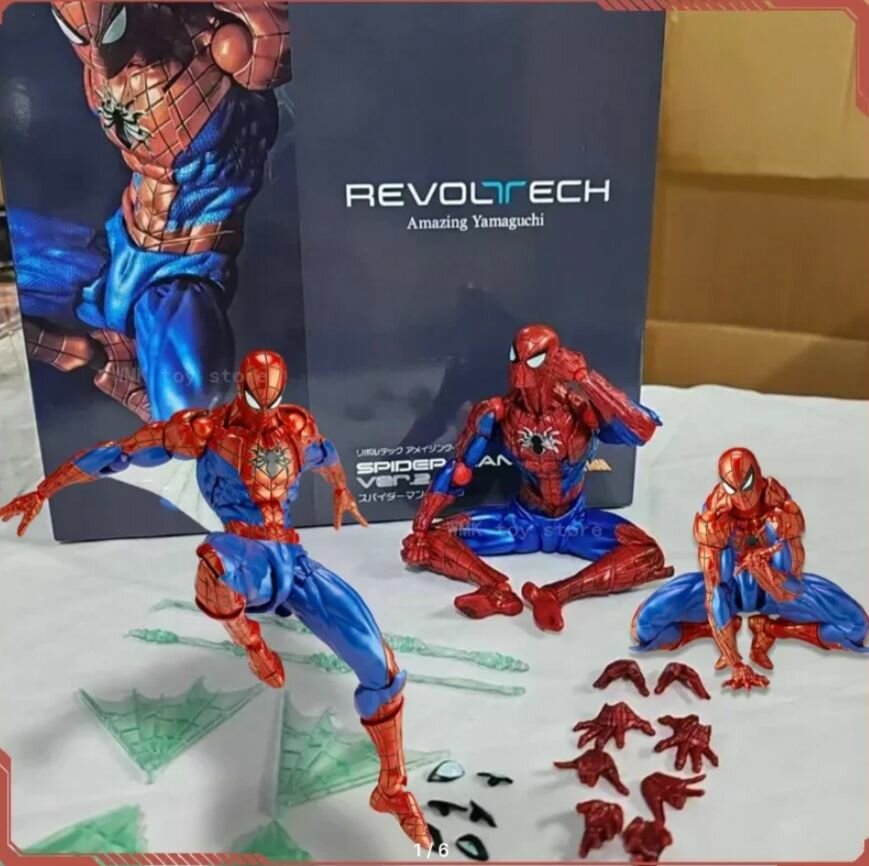 Фигурка Человек паук, Spider-man Revoltech 2.0, 16см