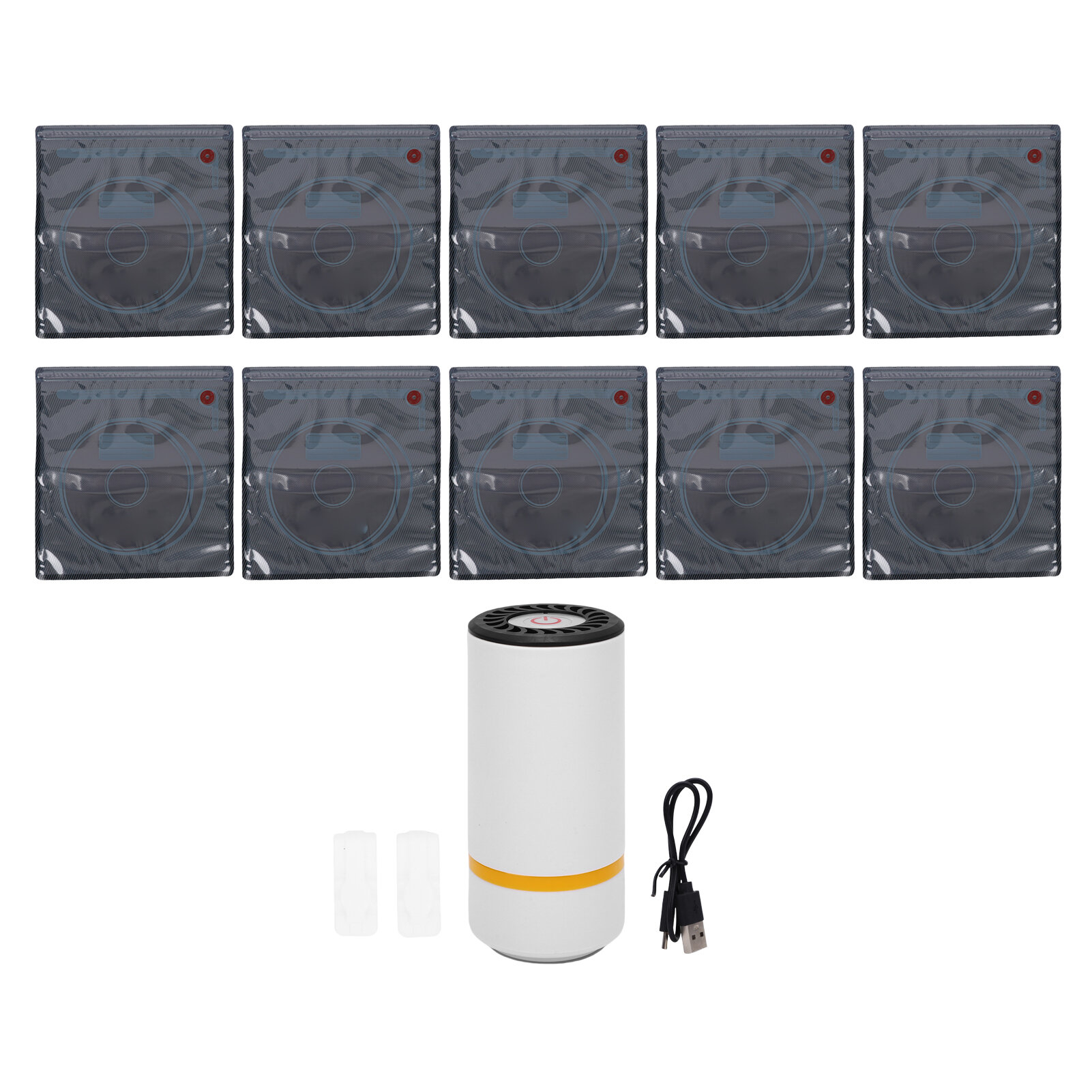 Набор для вакуумного хранения филамента, 10 светонепроницаемых герметичных пакетов размером 12,6 x 13,4 дюйма, с USB-электрическим насосом для филамента весом 0,5-1 кг.