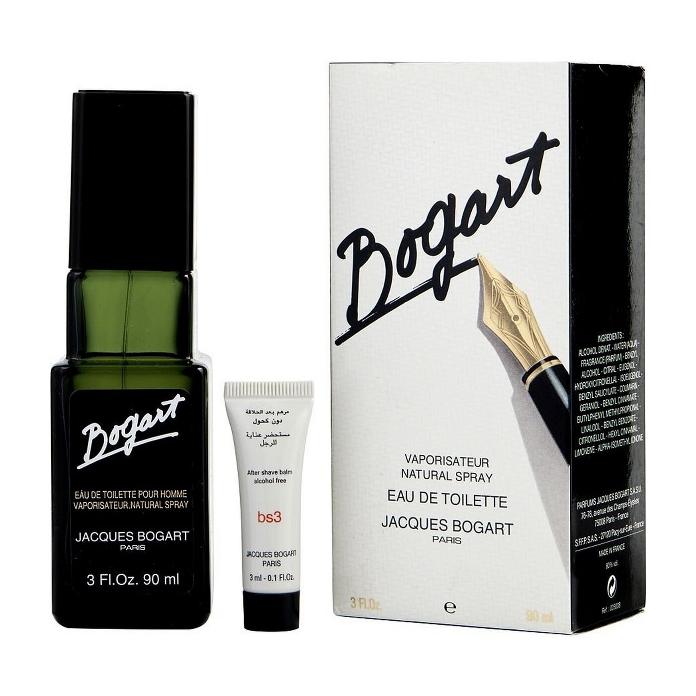 Jacques bogart paris bogart edt 90 ml + a/s balm 3 ml - набор туалетная вода + бальзам после бритья