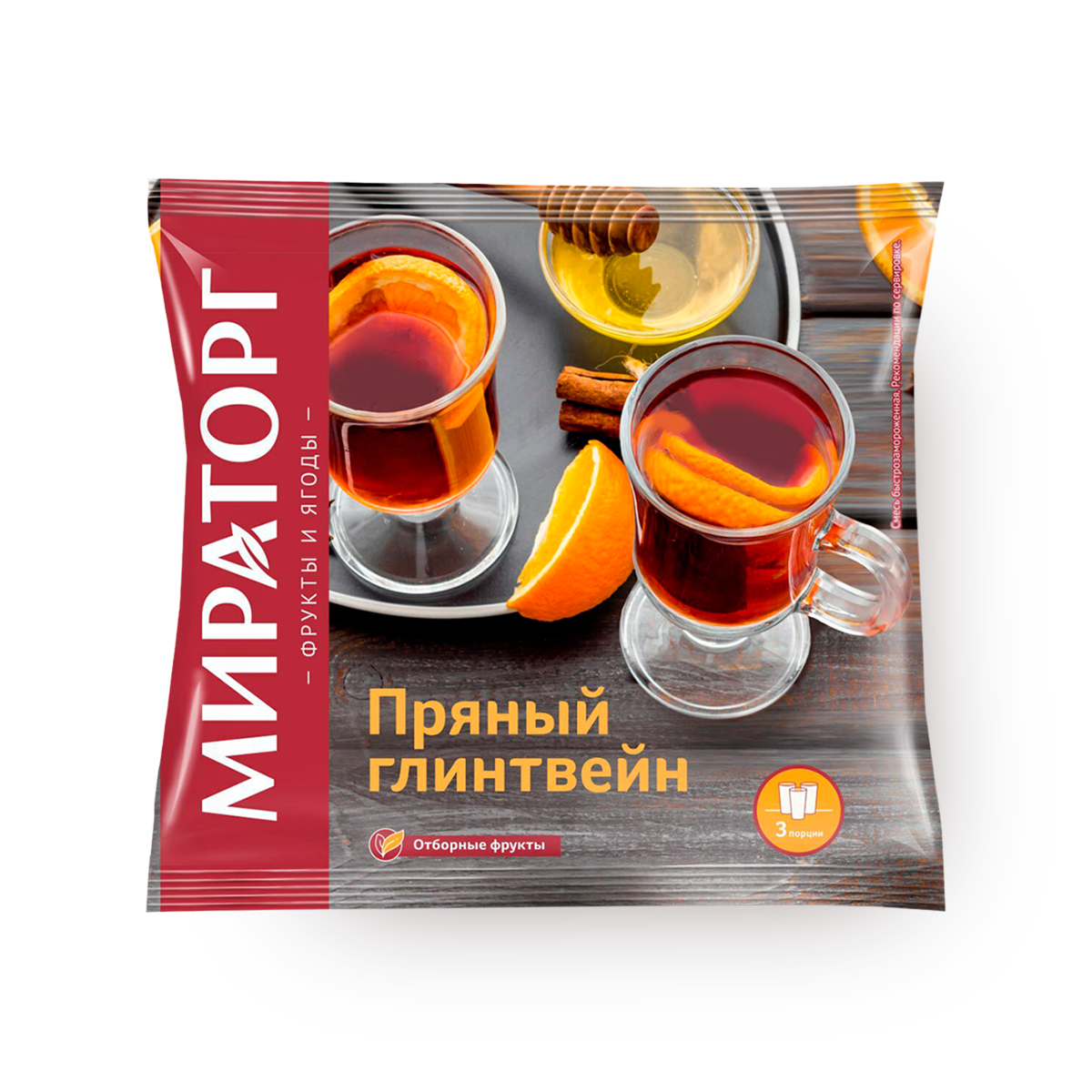 Пряный глинтвейн Мираторг, замороженный, 1.29 белка, 0.56 жира, 19.21 углеводов, 87 ккал