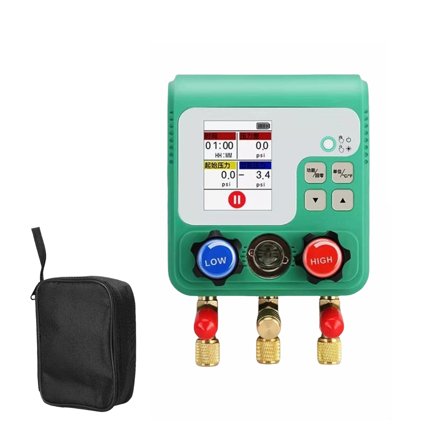 Цифровой коллекторный манометр, электронный фторметр для кондиционеров, вакуумный манометр для ремонта автомобильных хладагентов — Комплект А, Комплект Б (по выбору), диапазон давления 0-6000 Кпа, диапазон вакуума -101-0 Кпа, блок питания 3 * батарейки