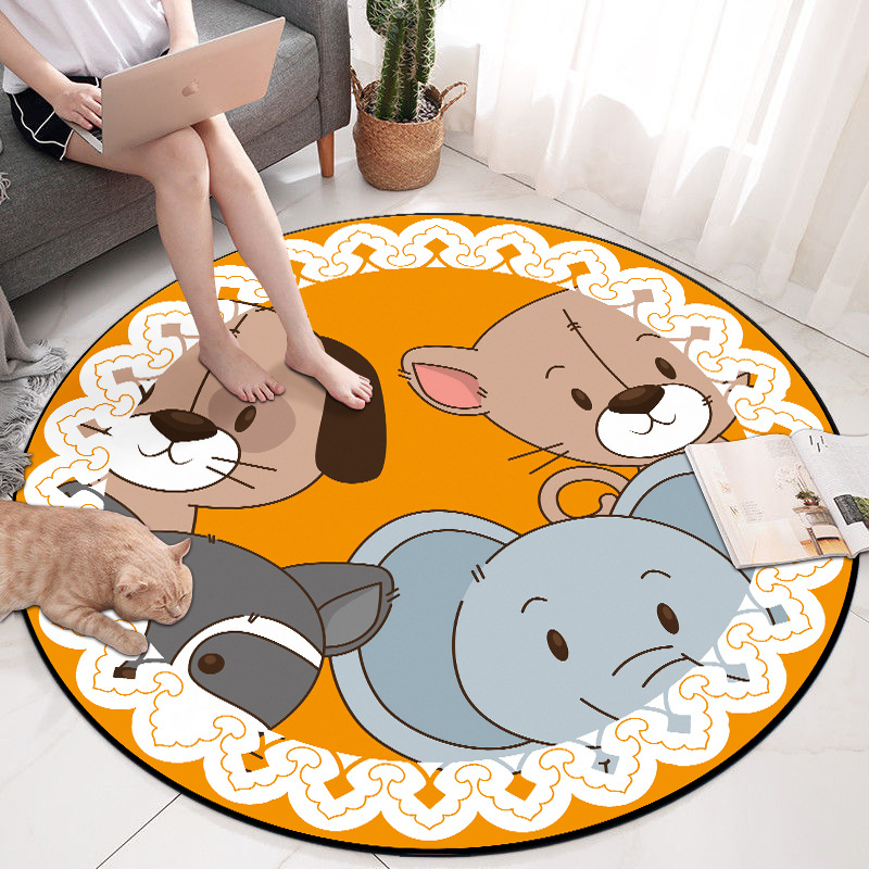 Детский круглый ковер, коврик для рабочего кресла, 120х120 см