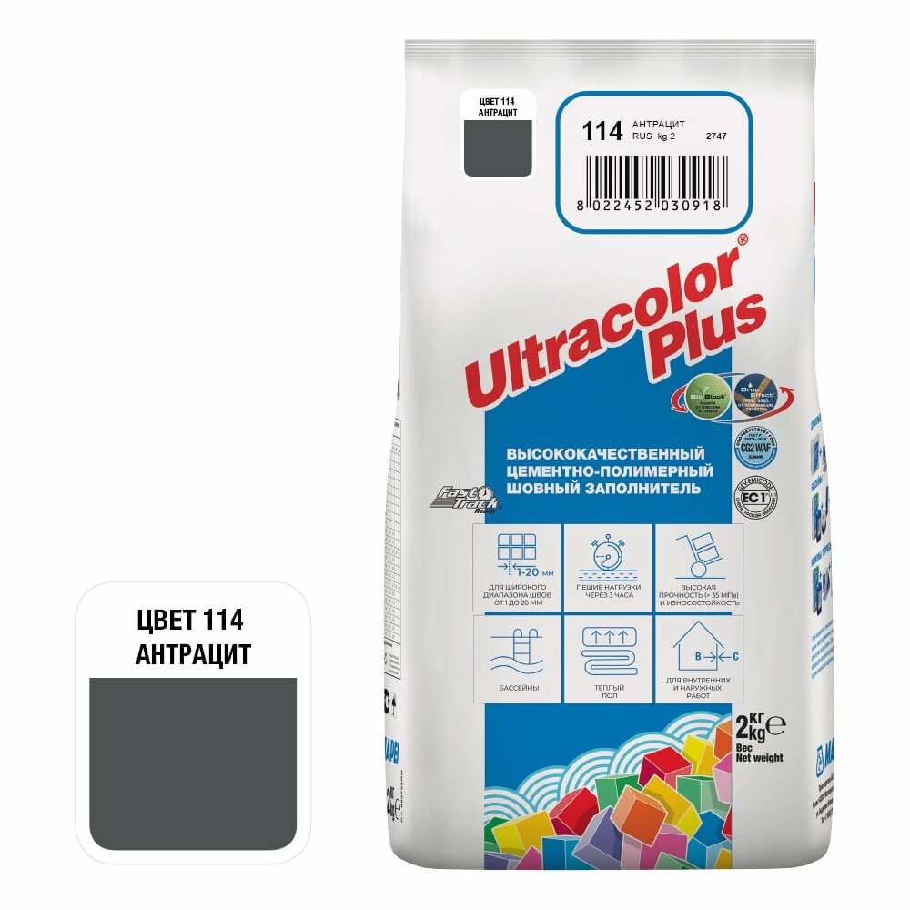Затирка для швов MAPEI ULTRACOLOR PLUS №114