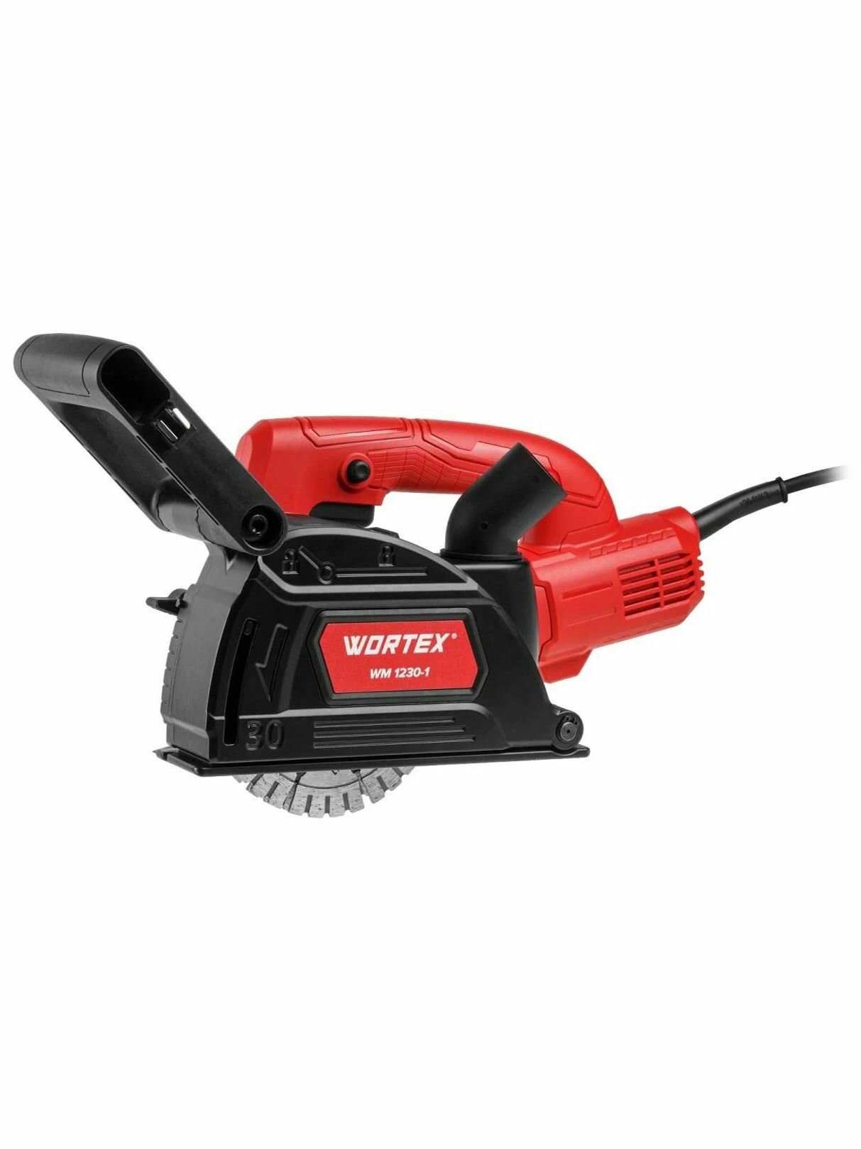 Штроборез по бетону 125 мм электрический WORTEX WM 1230-1 с кожухом (2333063)