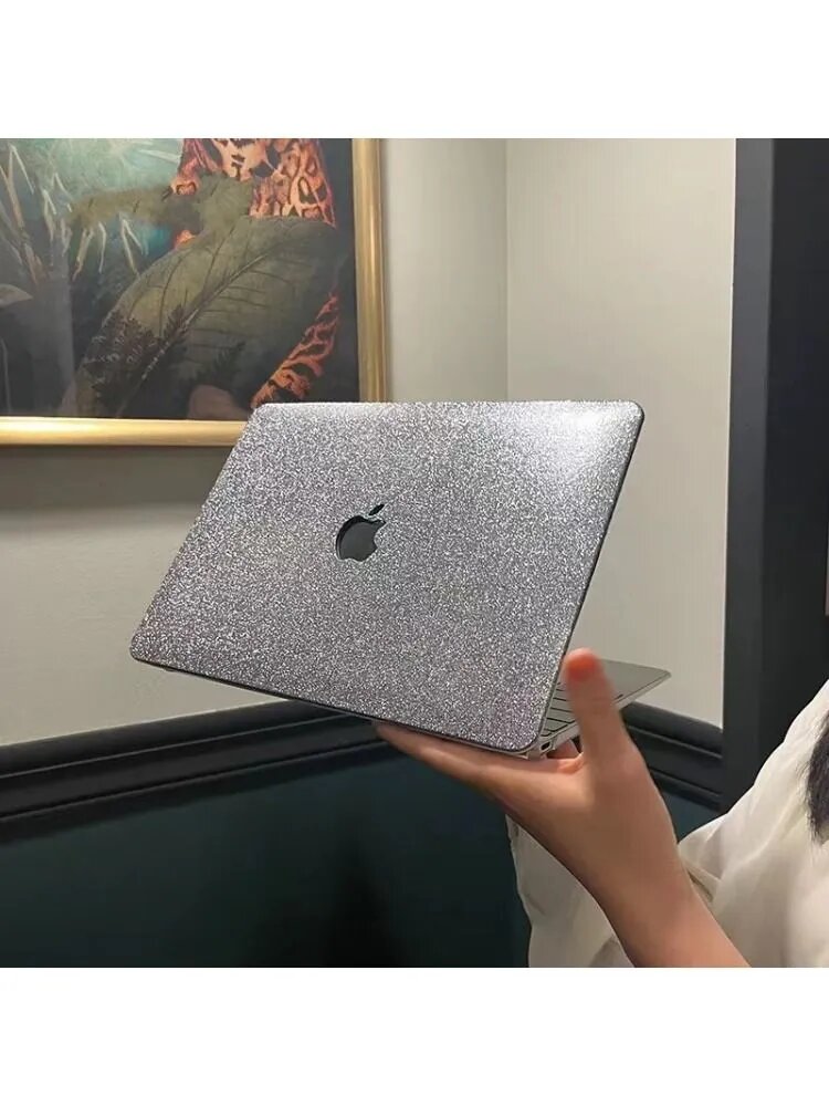 Чехол для Macbook Air 15 M2 M3 M4 / 2023 2024 2025 макбук air 15.3' Чехол-накладка на с блестками Блестящий твердая обложка