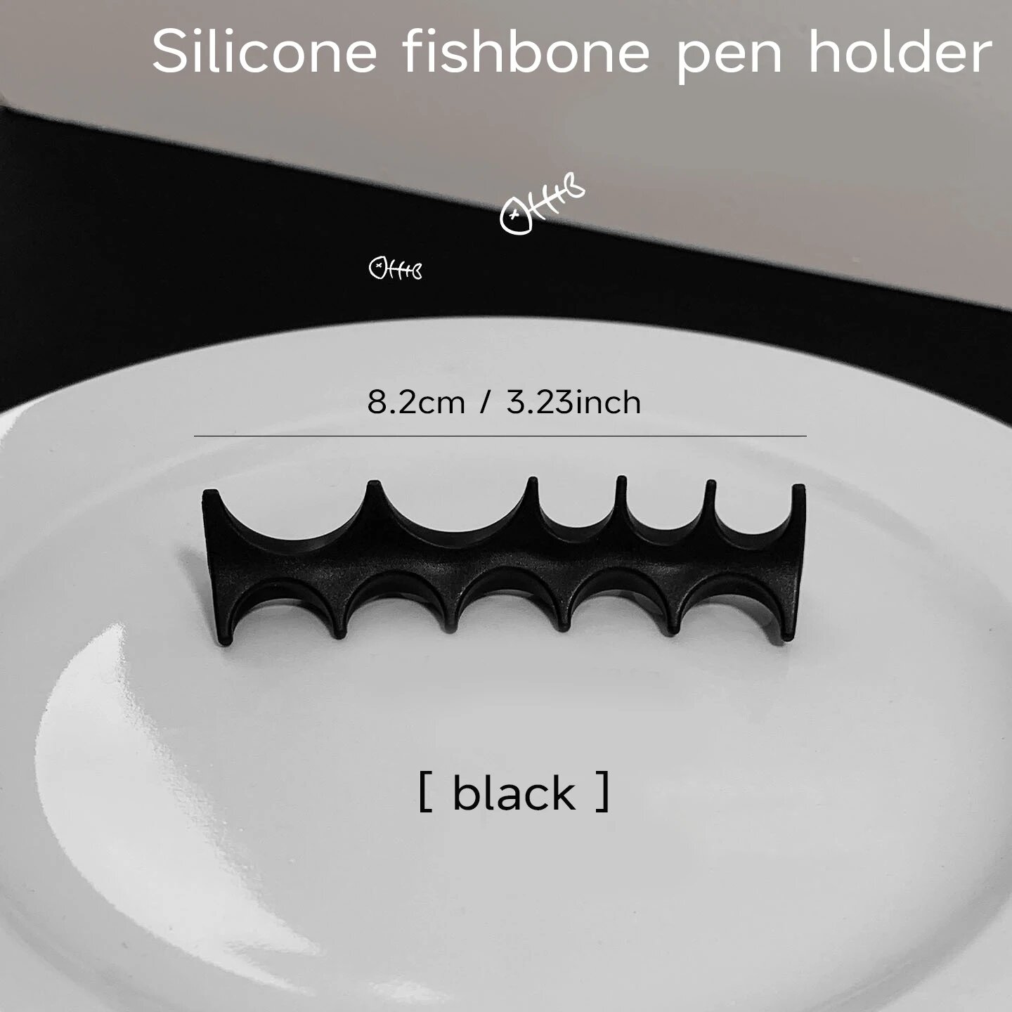 Держатель для кистей Silicone fishbone, черный, TR92-1
