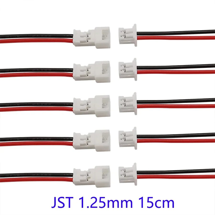 5 пар JST 2-контактных разъемов 1,25/2,0/2,54 мм 10cm, JST 1.25MM