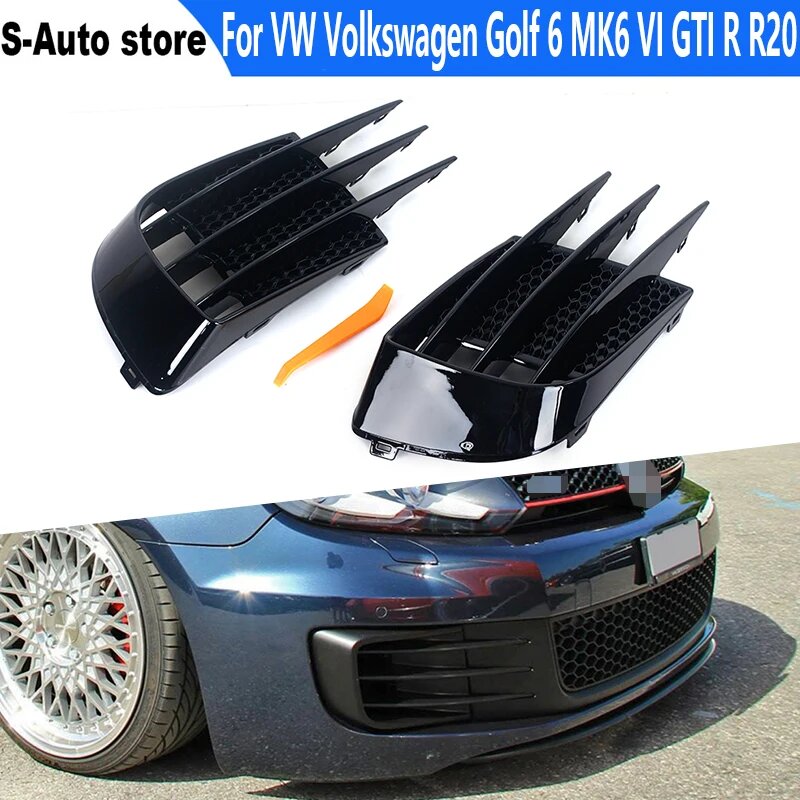 Противотуманные фары для VW Volkswagen Golf 6 MK6 VI GTI R R20 ABS, передние противотуманные фары для автомобиля, противотуманные капоты, накладки на нож