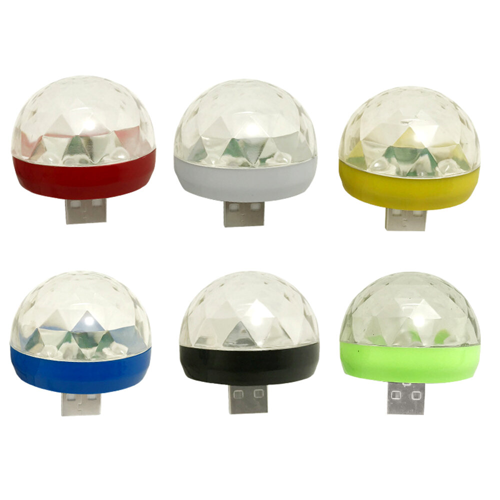 Мини Диско Свет Rotating USB Magic Ball Light RGB LED Лампа Портативная Домашняя Party Stage Light Случайный Цвет, Тип 1#, 2#, 3#, 4# (Опционально), 4 PCS LED, 4W, Режимы Звукоактивированный и Автоматический, Диапазон Мигания 5-10 Метров, Вес Товара 22g