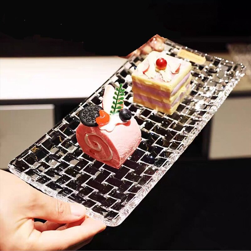 Хрустальный стеклянный поднос