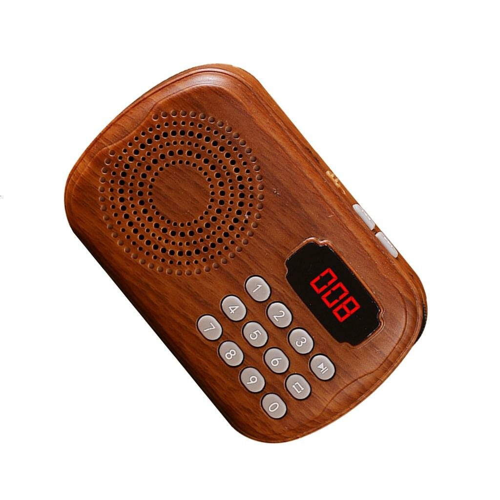 Портативный музыкальный плеер для пожилых с разъемом для карты и четким звуком, Цвет древесного зерна