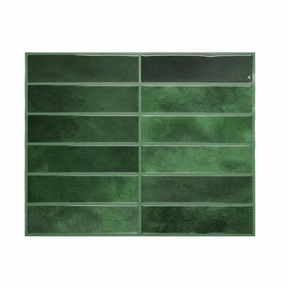 Зеленая реечная стеновая панель из МДФ с глянцевым покрытием, влагостойкая для ванной и кухни