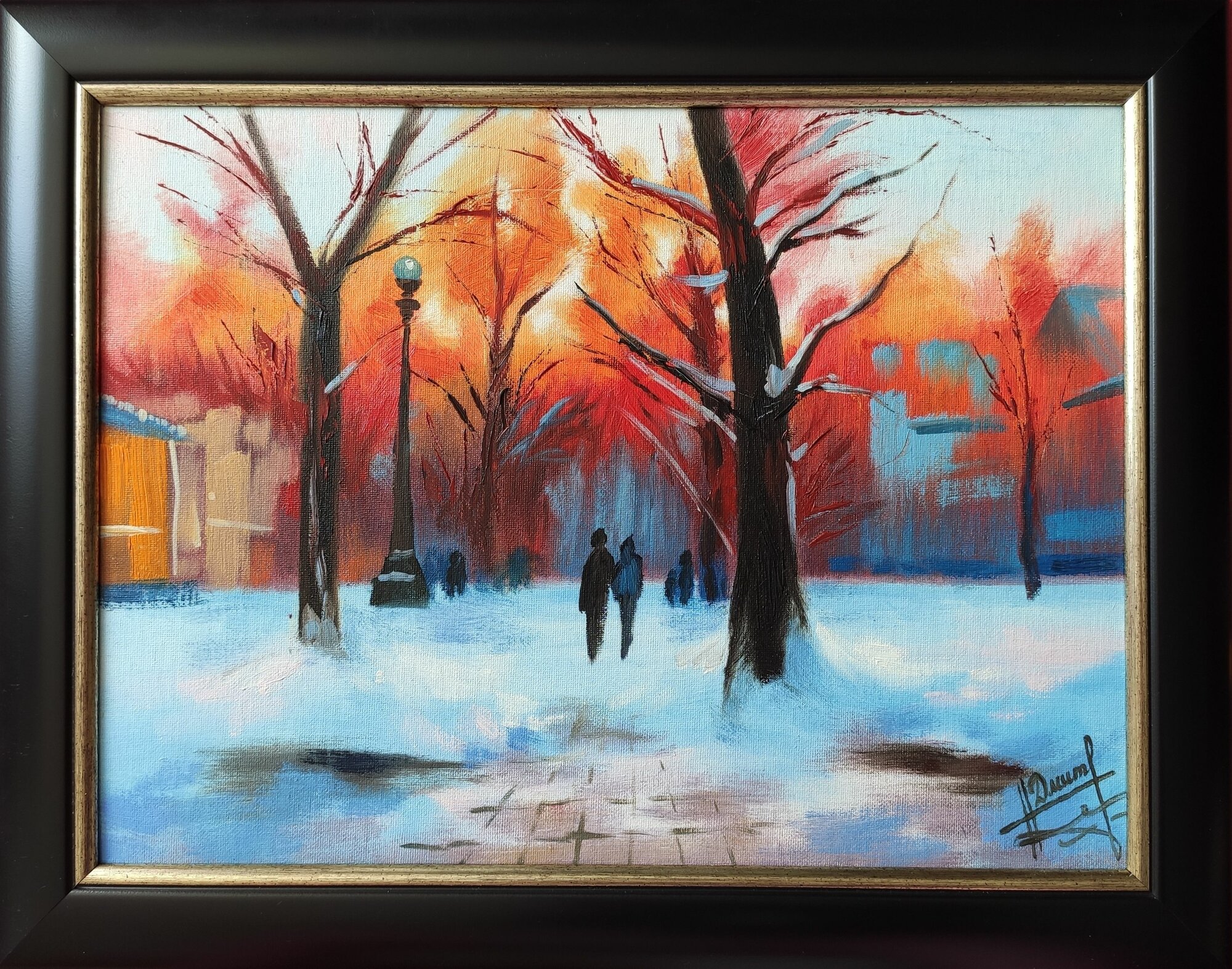 Картина маслом "Поздняя осень" 30х40 см, холст на картоне, ручная работа