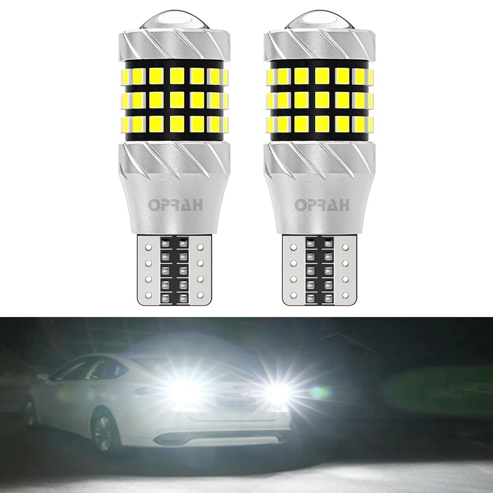 Новый Oprah 2PCS T15 W16W Светодиодный автомобильный фонарь Canbus 2016 57SMD Высокомощный автоматический задний сигнальный фонарь Автомобильный резервный фонарь заднего хода Белый 12 В Красный
