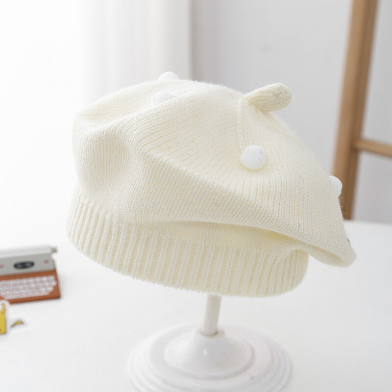 Весенне-осенний корейский вариант для мальчиков и девочек, универсальный вязаный берет ярких цветов, детская стильная повседневная шерстяная шапка, шапка художника.