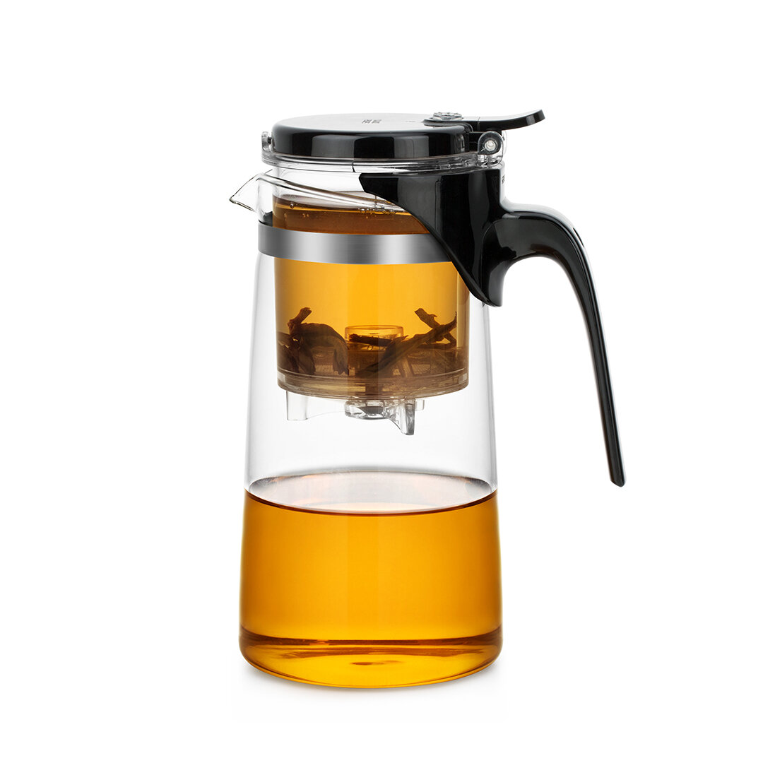 Чайник заварочный SAMADOYO "Гунфу", 750мл, прозрачный, кнопка