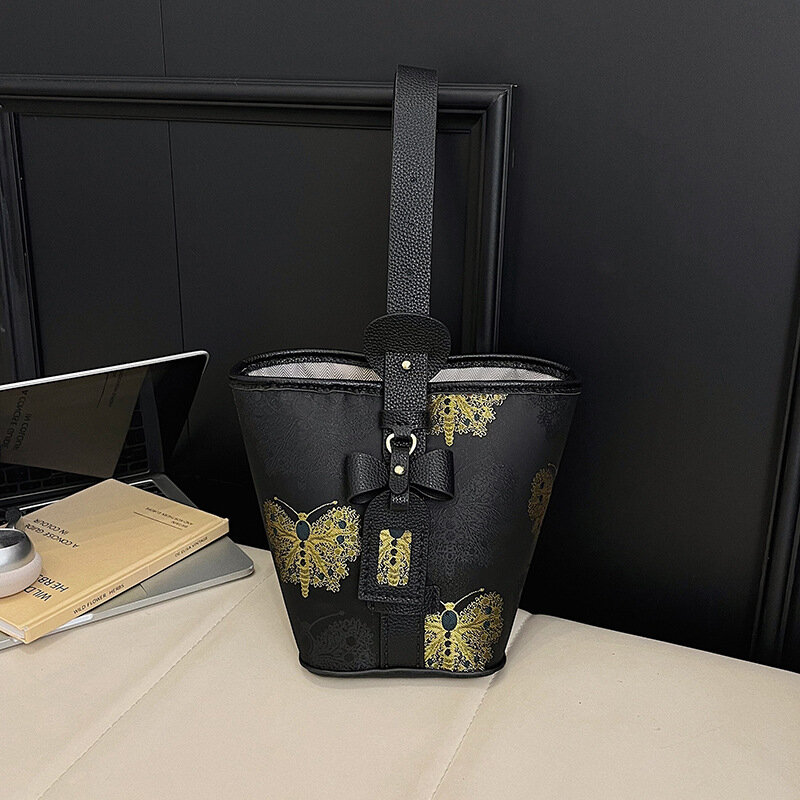 Новая сумка-тоут в китайском стиле из брокада, настраиваемый комплект ткани, ручная работа, сумка-ведро, одно плечо, кроссбоди, женская сумка, нишевый стиль