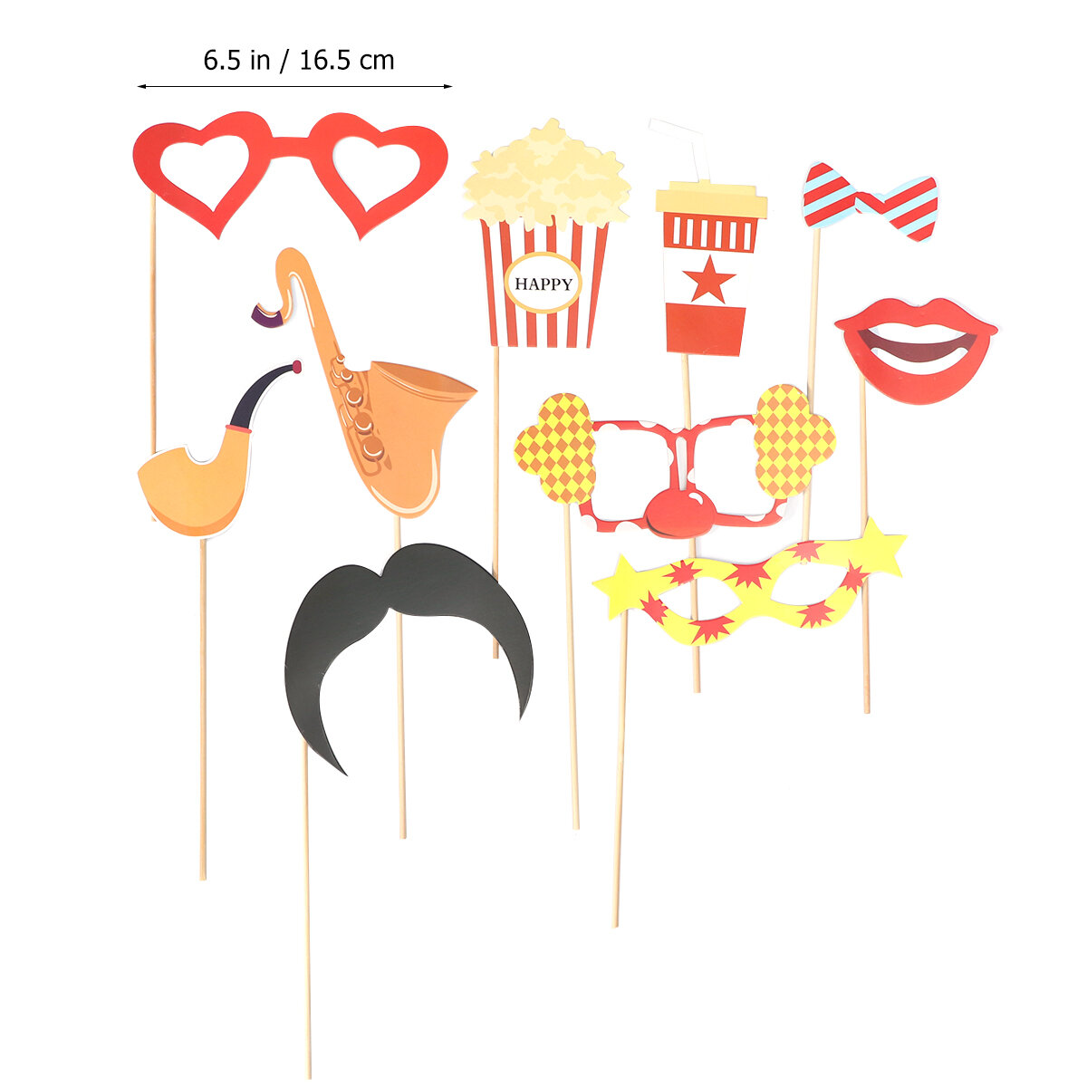 Набор из 10 деревянных фотобутафорий с клоунскими масками для детской фотосъемки