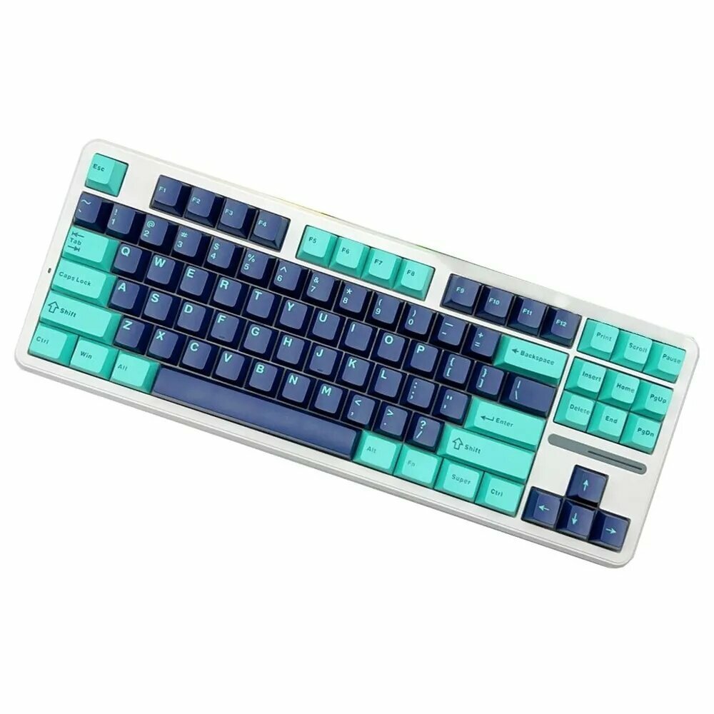 121PCS Двойные Кейкапы Синий Черный CherryProfile