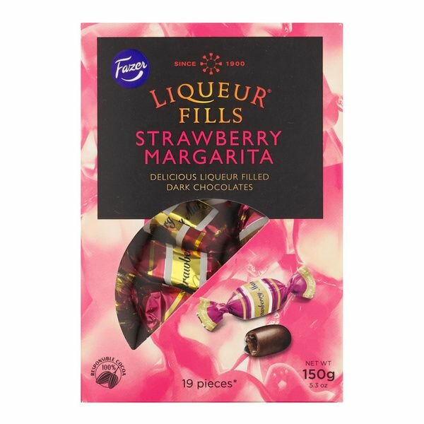 Конфеты FAZER Liqueur Fills STRAWBERRY с ликерно-клубничной начинкой "Маргарита" 150г