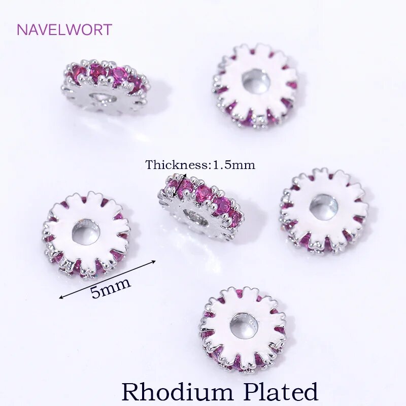 Разделители для бусин NAVELWORT, Rhodium Plated, фиолетовый, 10 шт