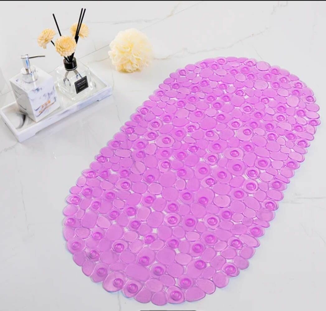 Коврик антискользящий Камушки малиновый