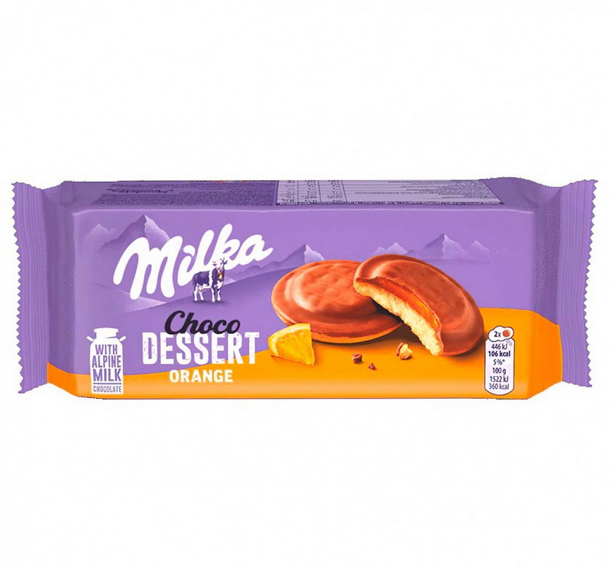 Печенье MILKA Choco Jaffa с апельсиновым желе, в шоколадной глазури, 147 г