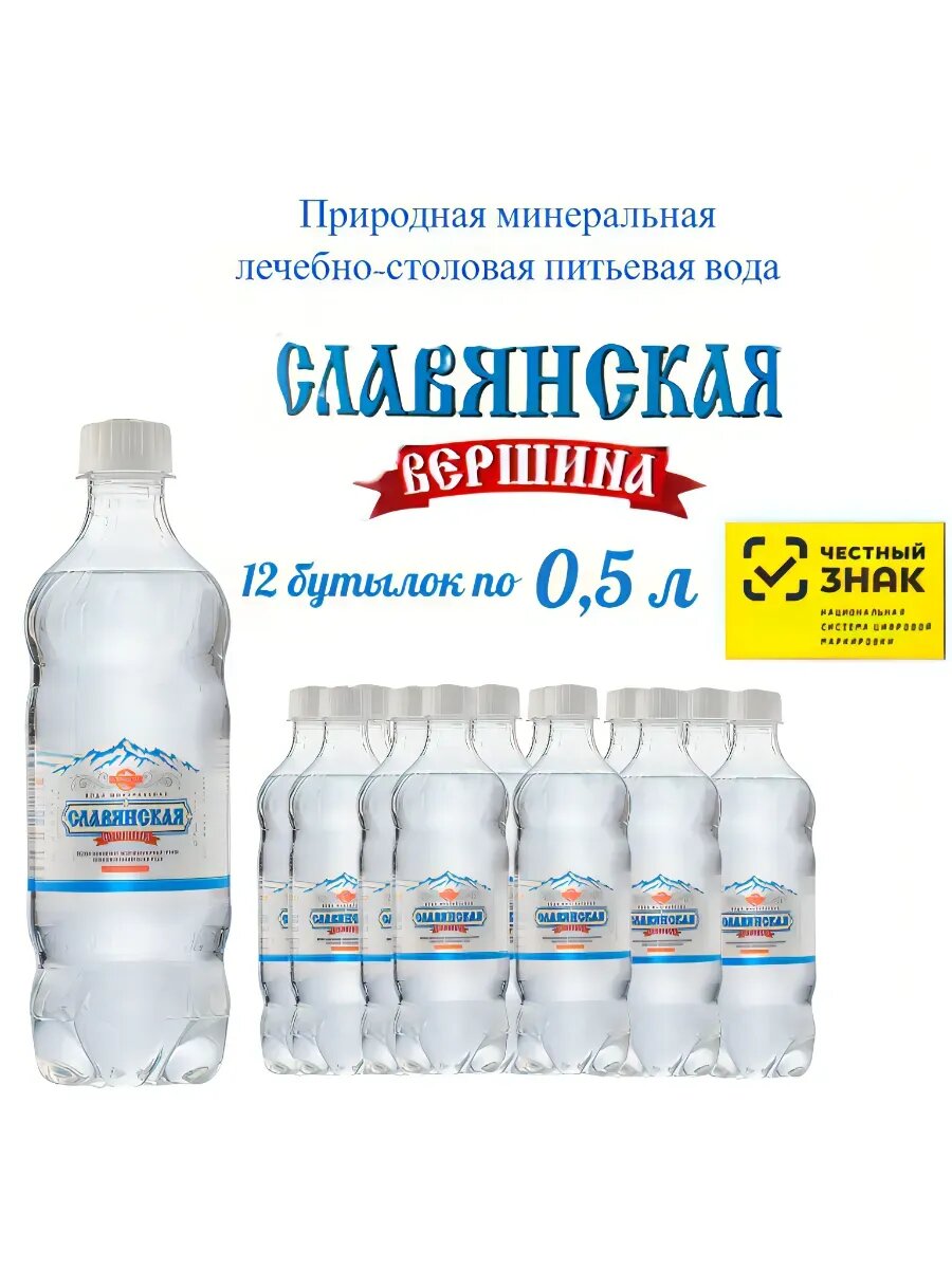 Природная минеральная лечебно-столовая питьевая вода Славянская вершина
