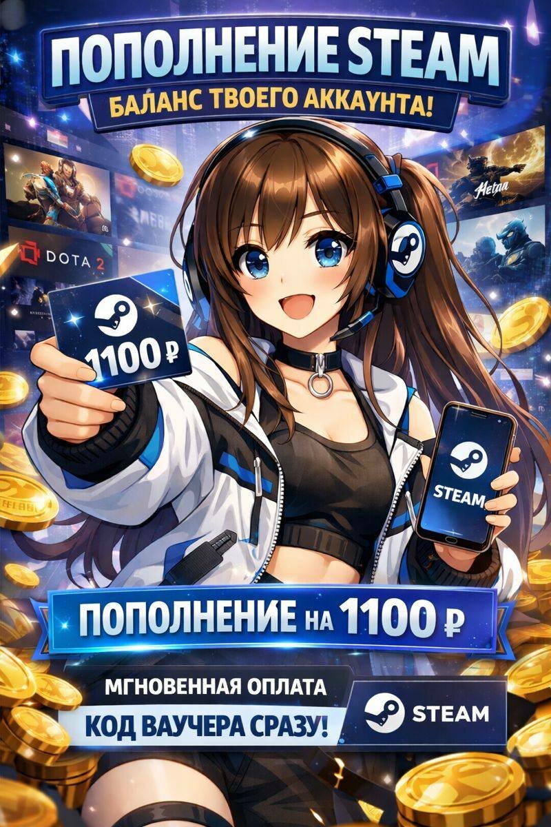 Пополнение Steam на 1.100 рублей! Регион строго Аргентина