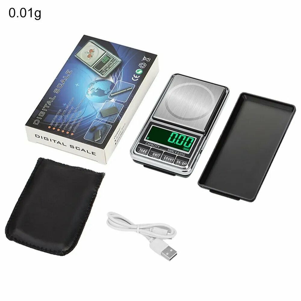 (1шт) Портативные золотые ювелирные весы DH-938C с USB-разъемом-0,01 г