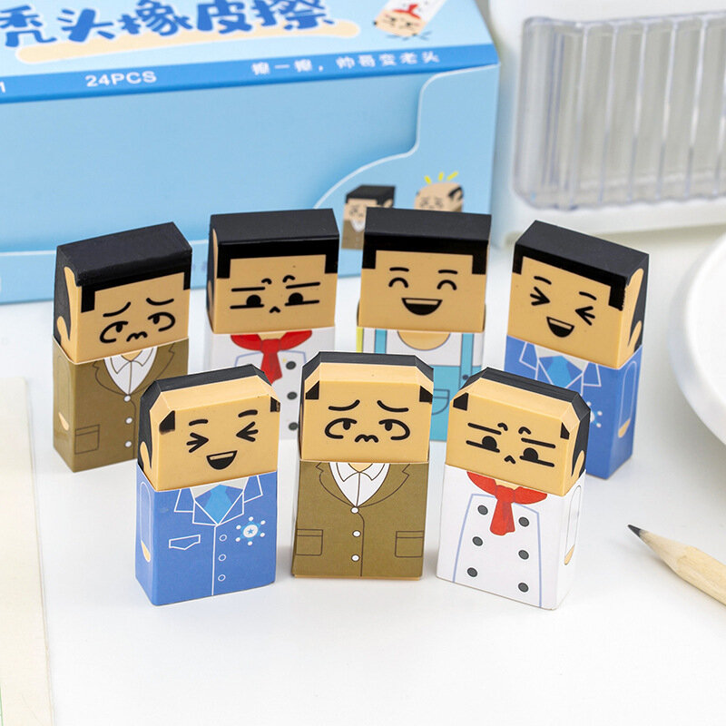 Японский стиль, необычный ластик для лысого дяди, необычный мультяшный ластик высокого качества, креативный и веселый ластик для студентов