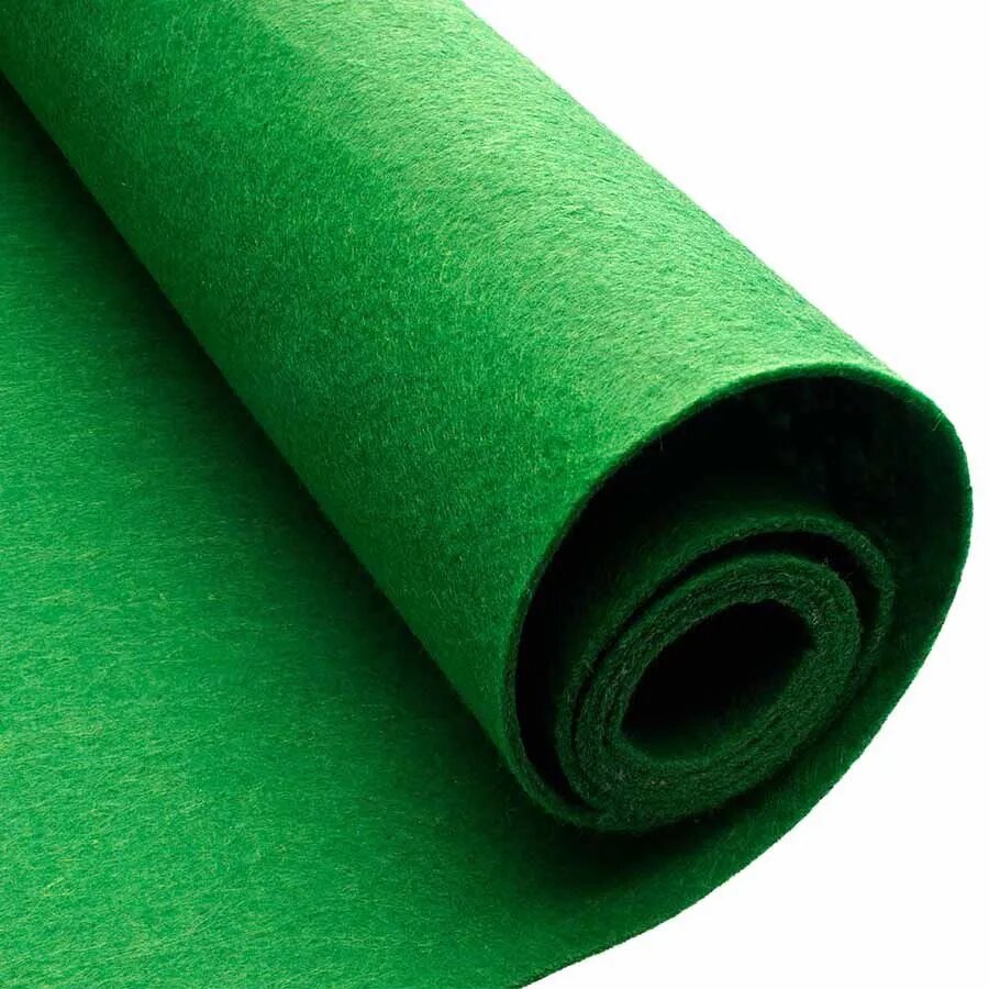 Фетр однотонный твердый 2 мм в рулоне 100 х 100 см, зеленый С53, плотность 280 г/м2
