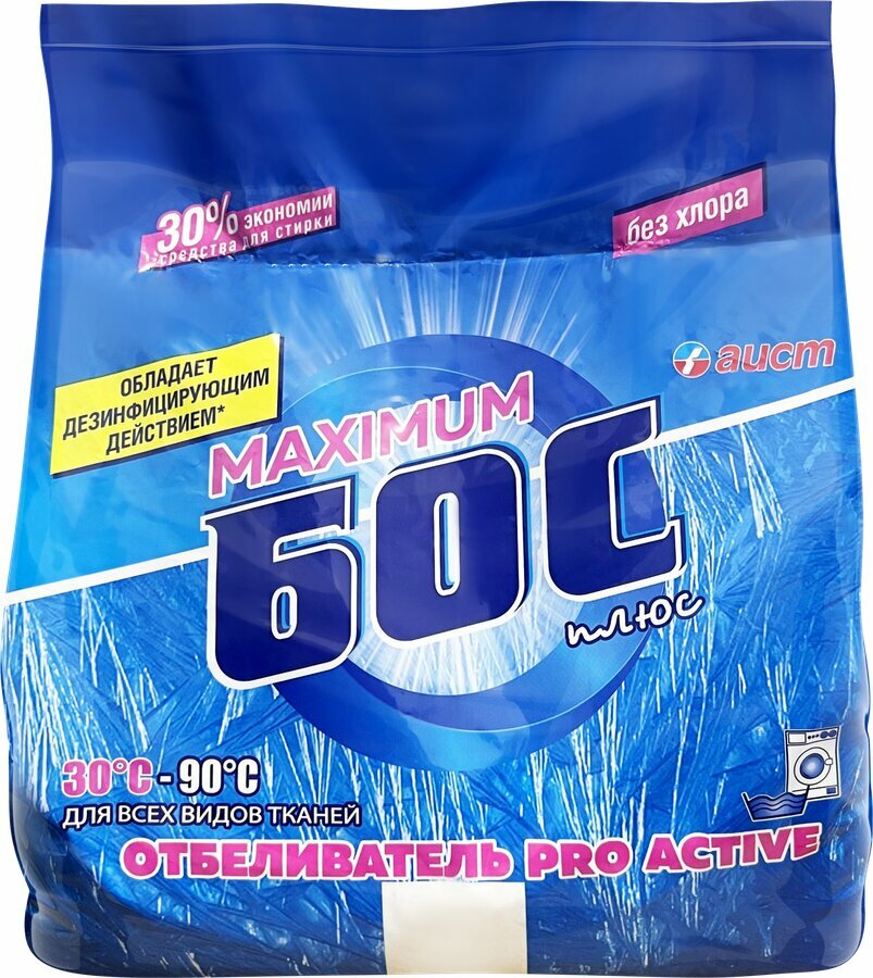 Отбеливатель БОС Плюс Maximum кислородосодержащий для всех видов тканей, 1,5кг