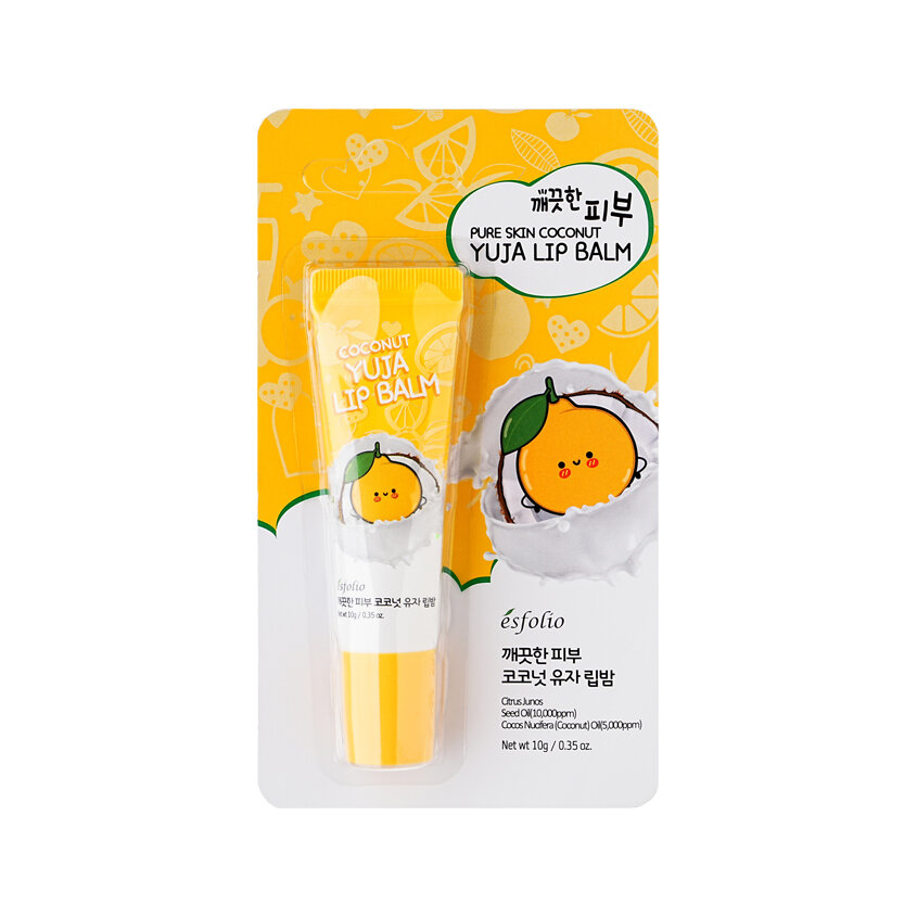 Бальзам для губ ESFOLIO PURE SKIN COCONUT с кокосовым маслом и экстрактом юдзу 10 г