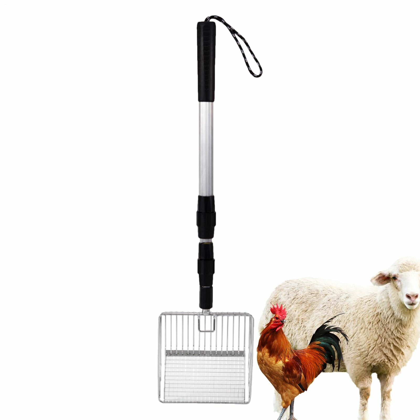 Удобный скребок и вилы для уборки навоза подойдут для кур и кошек