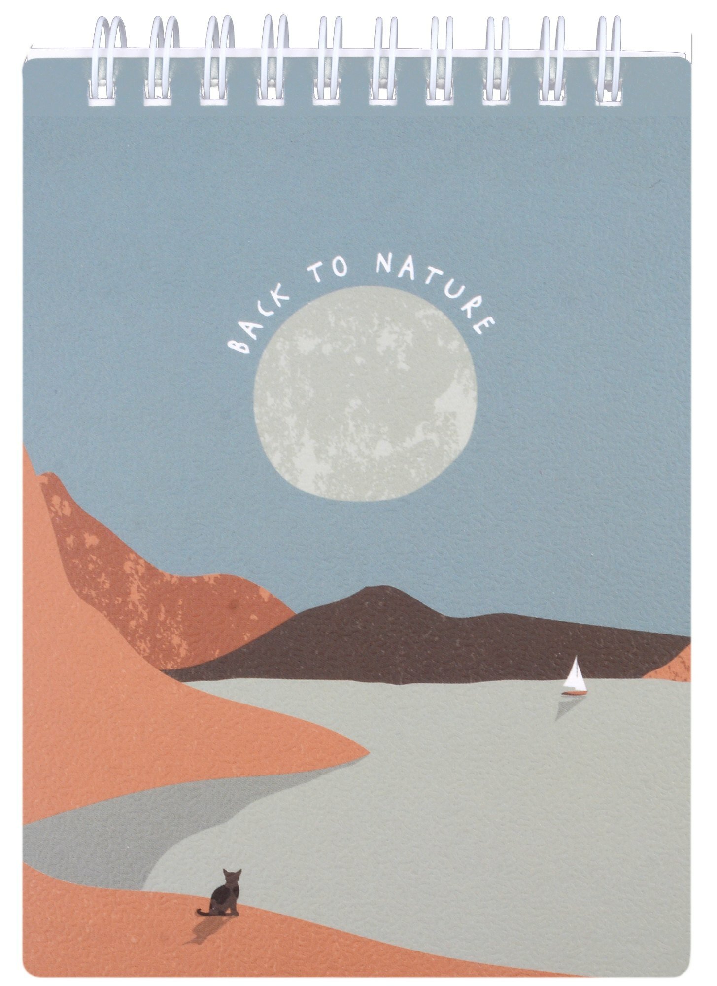 Блокнот 102*142мм 100л кл. "Mountains", луна, карт. обл, спираль, микротекстурирование, ламинация