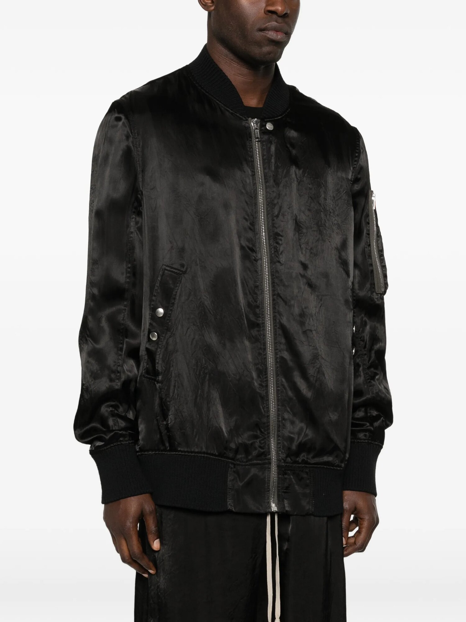 Куртка Rick Owens Zip bomber jacket, размер 54, black/black — фото 1