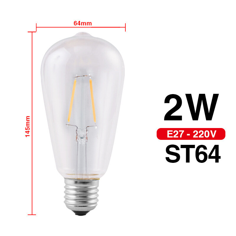 Кросс-бордер Эдисон LED лампа с нитью накаливания энергосберегающая лампа E27 с винтовым основанием прозрачное стекло ретро E14 лампа для освещения гостиной