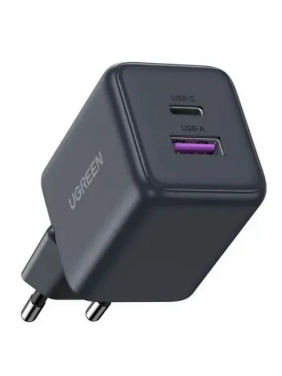 Сетевое зарядное устройство UGREEN X516 (65014) 30W GaN USB-C&USB-A Черный 1xUSB-C, 1xUSB-A (RU)