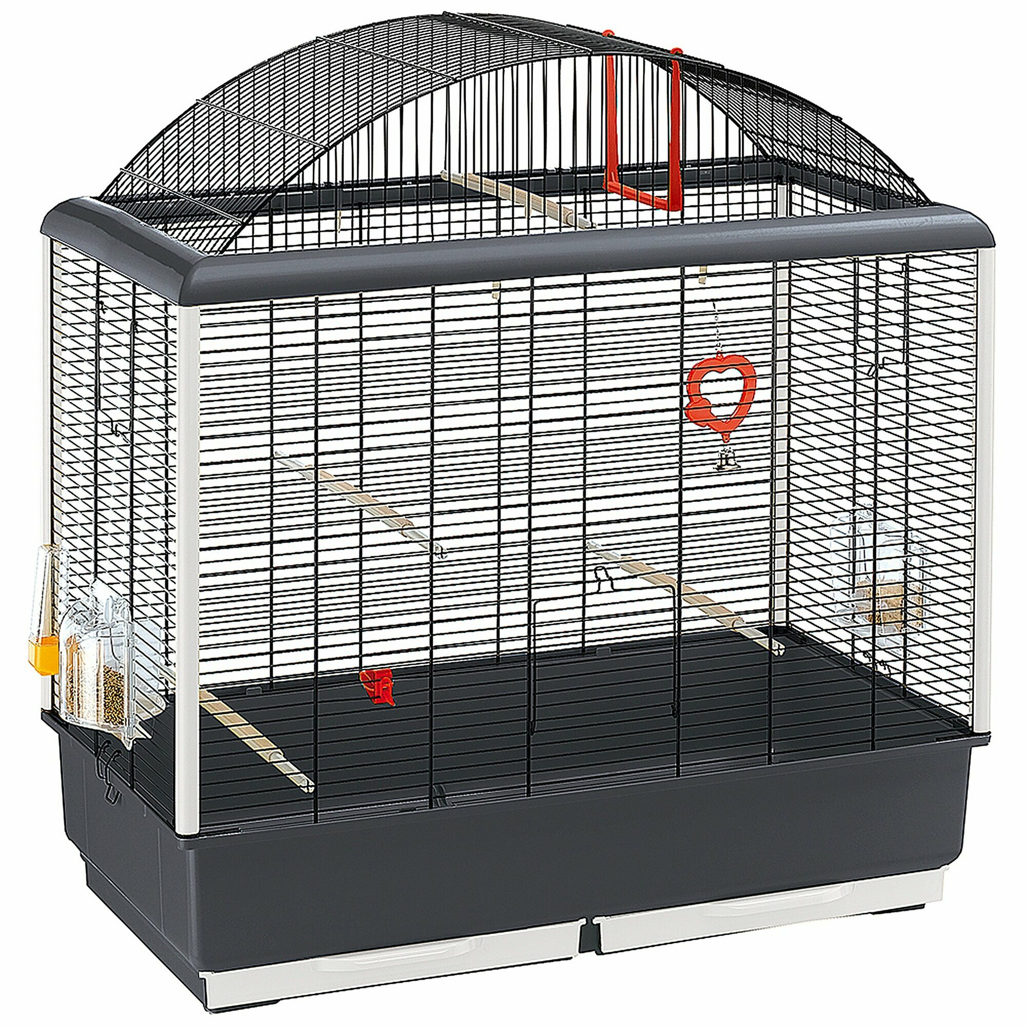 Клетка для птиц PALLADIO 5 черная металлическая для волнистых попугаев и канареек 71x38x78 см
