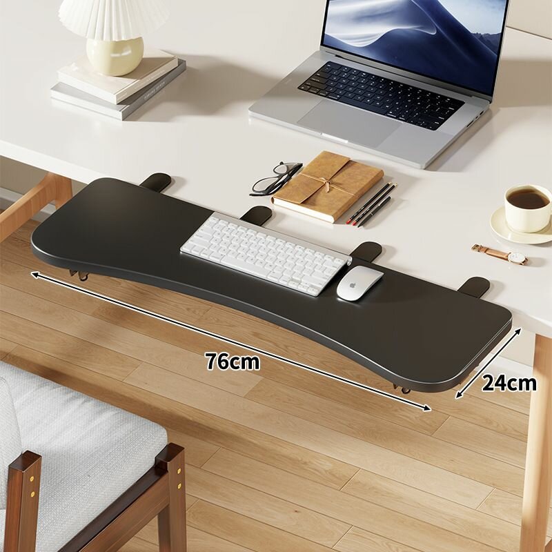 Складной удлинитель стола для компьютера, 24x52/60/68/76 см: подставка для мыши и руки, 4 опоры, регулируемый, для офиса