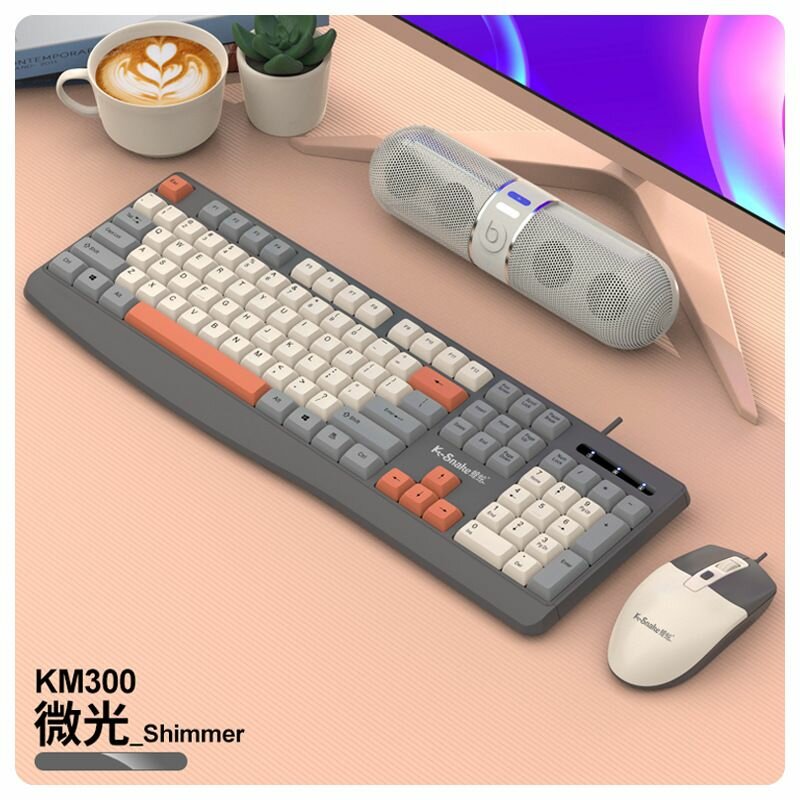 Компьютерный набор клавиатуры и мыши Viper KM300 для офиса и домашнего использования, настольных и портативных компьютеров, легкий звук, проводная USB клавиатура и мышь
