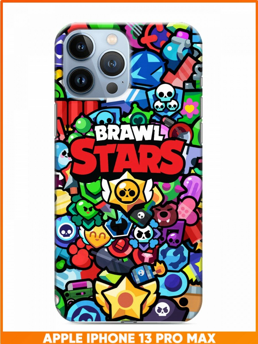 Чехол для Iphone 13 Pro Max с принтом для мальчиков Brawl Stars (Айфон 13 Про Макс)