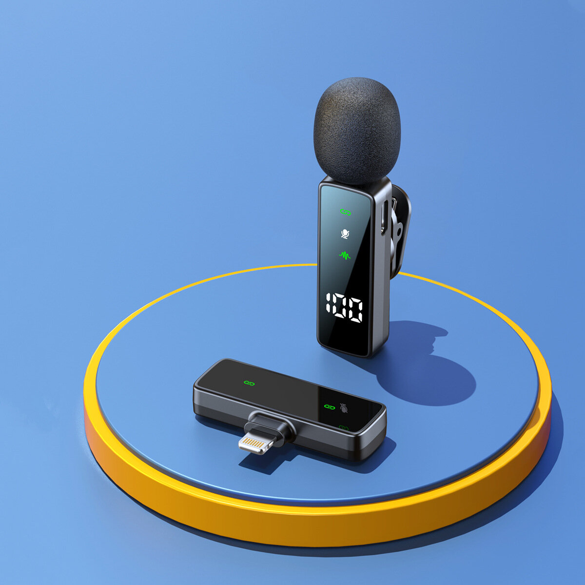 Цифровой дисплей, новый беспроводной лавальерный микрофон с магнитным креплением для съемки видео на улице, прямой трансляции, микрофон с шумоподавлением