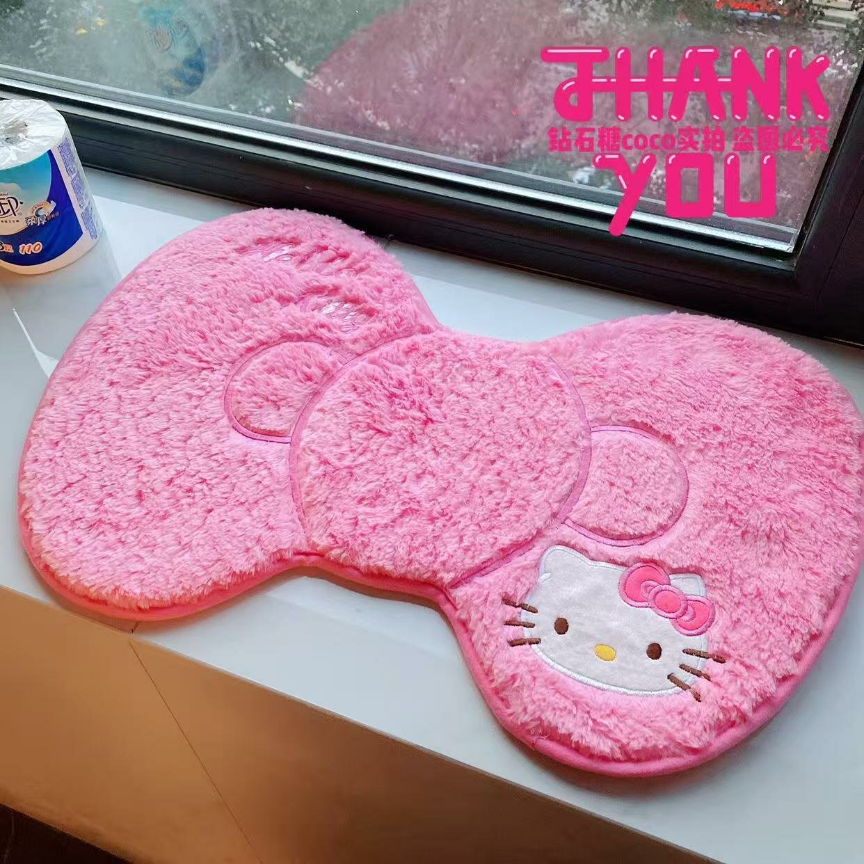 Подушечка для ног MINISO Sanrio Hello Kitty, розовая, плюс бархат