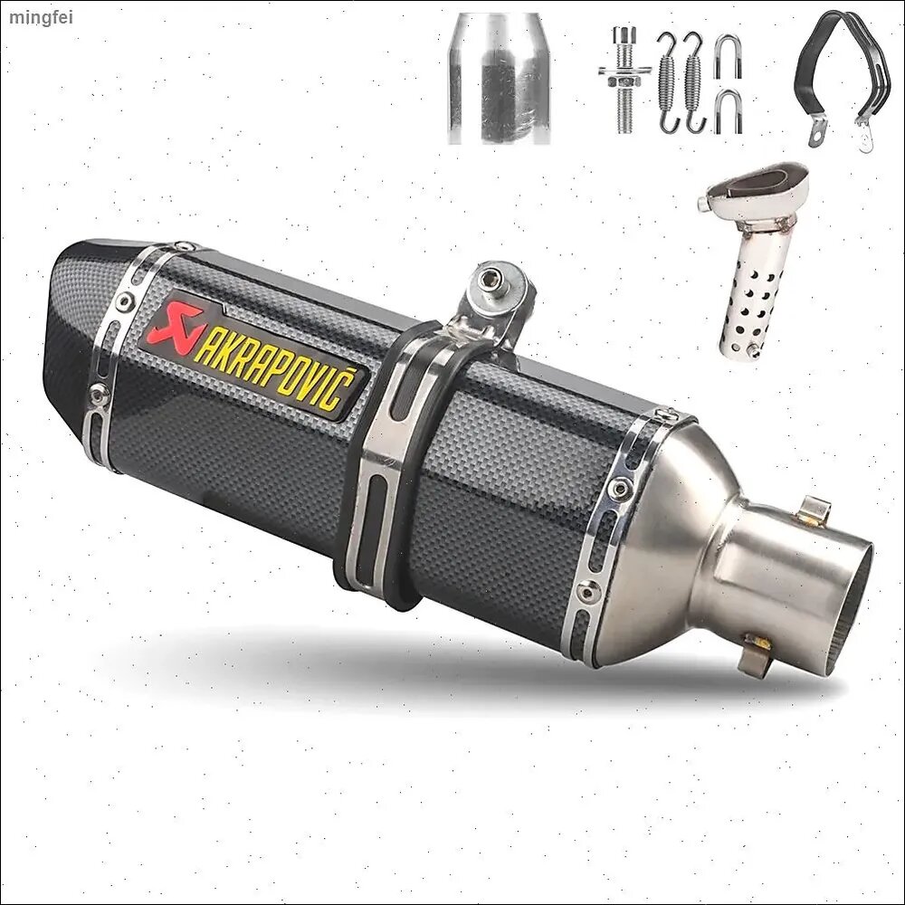 Универсальный глушитель для мотоцикла 38-51 мм из стали серый металлик