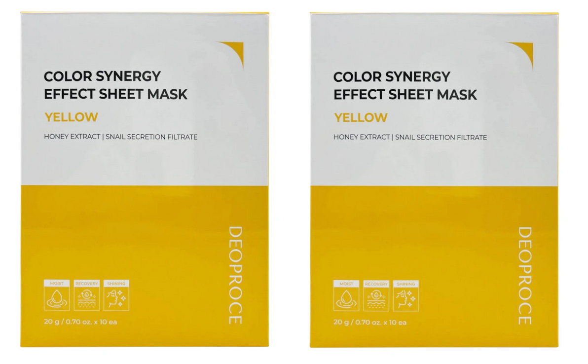 Тканевая маска Deoproce, с улиткой, медом и ромашкой, Moist Recovery Shining Honey & Snail Secretion Filtrate Mask, 20 гр, 2 шт